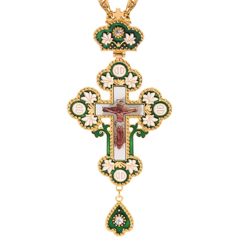 Pectoral Pendants Jesus Cross Orthodox Church Crucifix Religious Icon ...