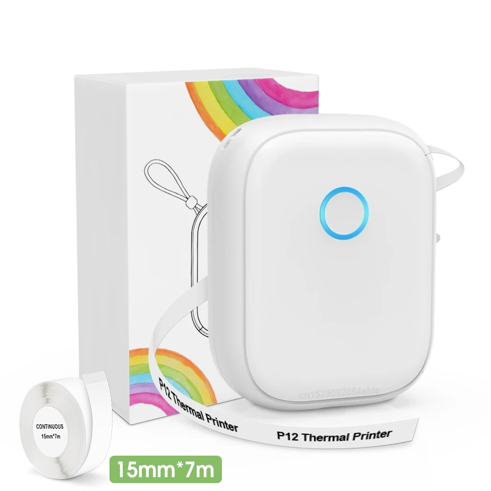No-Ink-Label-Printer-P12-Bluetooth-Thermal-Printer-Portable-Adhesive ...