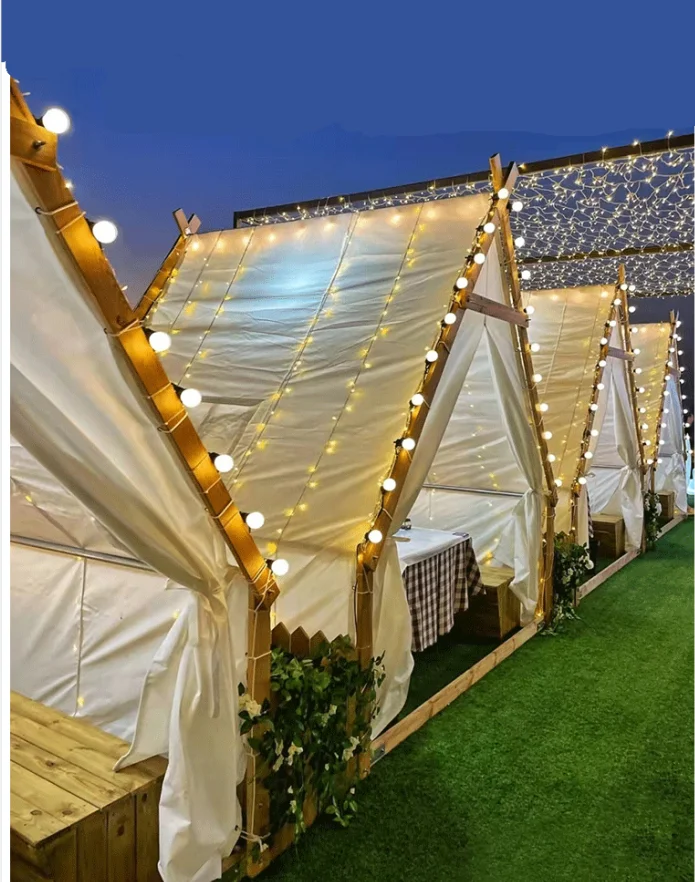 Outdoor Camping Triangle Pentagon Tent Waterproof And Rainproof Indoor ...