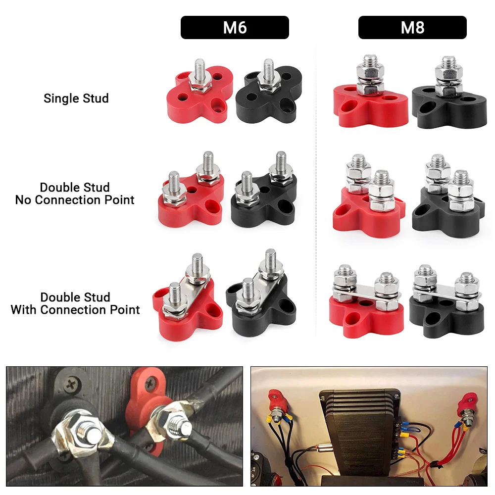 Bus Bar 5/16'' 1/4'' Terminal Block Heavy Duty M8 M6 Positive Power Distribution Stud For Car ...