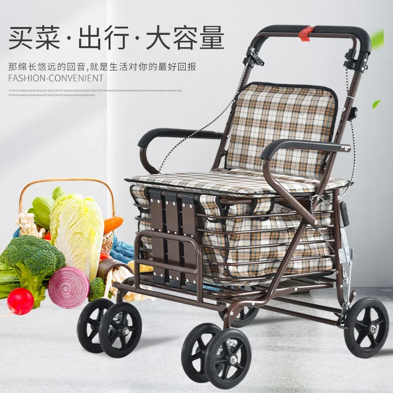 Elderly-handcart-elderly-stroller-foldable-shopping-cart-seats-for-four ...