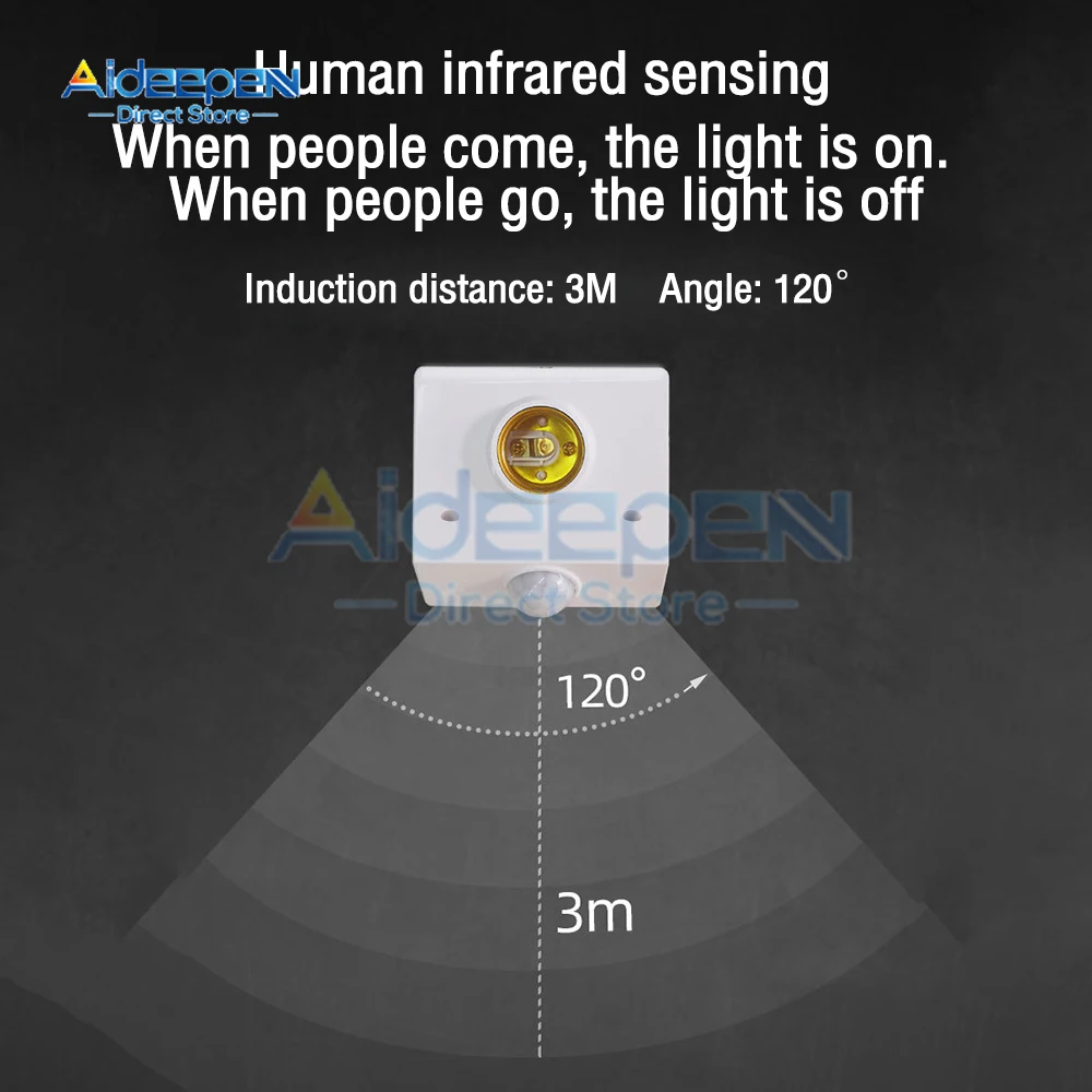 Automatic-Human-Body-Infrared-IR-Sensor-Lamp-Holder-LED-Bulb-Light-E27 ...