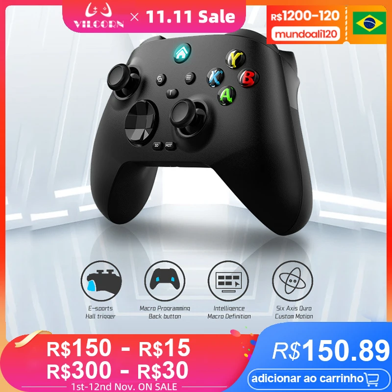 Sem Fio Gamepad Controlador De Jogo Mecânico Pc Hall Efeito 3d Joystick ...
