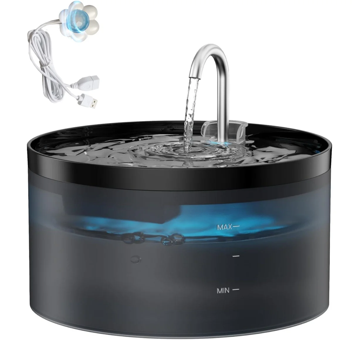2.1L Automatic Pet Water Fountain Indoor Ultra-Quiet Pump Faucet Cat ...