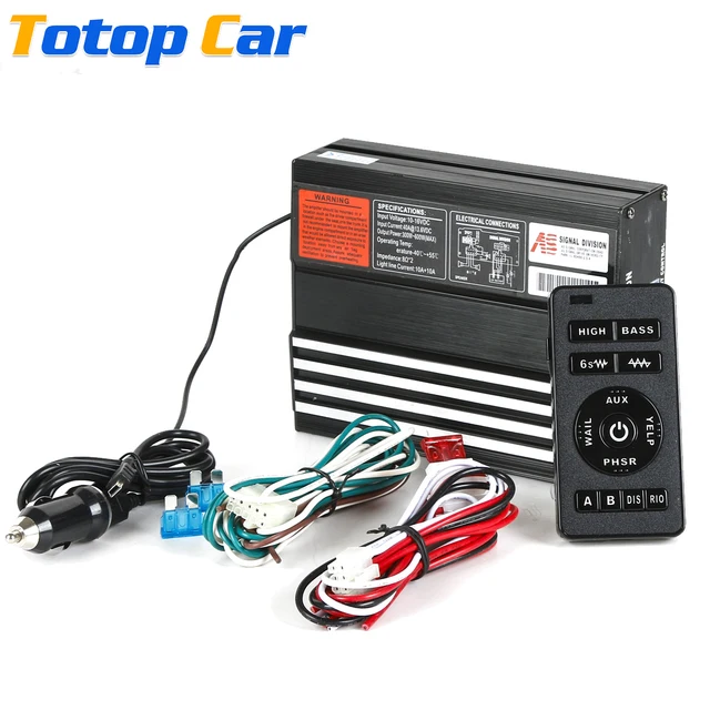 600W Car Warning Alarm control box 18 Sound Police Firetruck Siren ...