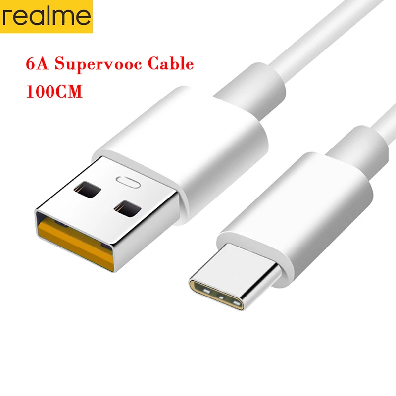 For-Realme-USB-Type-C-Cable-6A-100CM-Super-VOOC-Fast-Charging-Wire-Cord ...