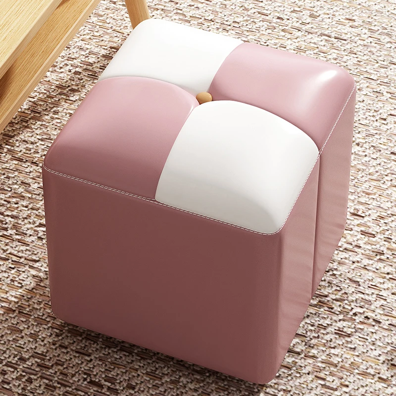 Luxury Bench Step Stool Floor Leather Pouf Modern Nordic Kitchen Stools ...