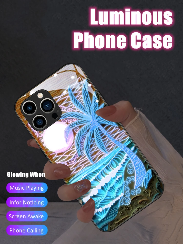 Summer-Sunshine-Beach-Voice-Sensing-LED-Light-Glow-Luminous-Phone-Case ...
