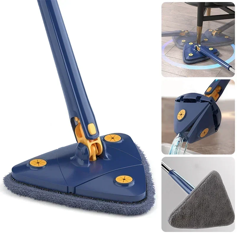 1-mop-4-cloth-triangular-mops-household-ceiling-extendable-hand ...