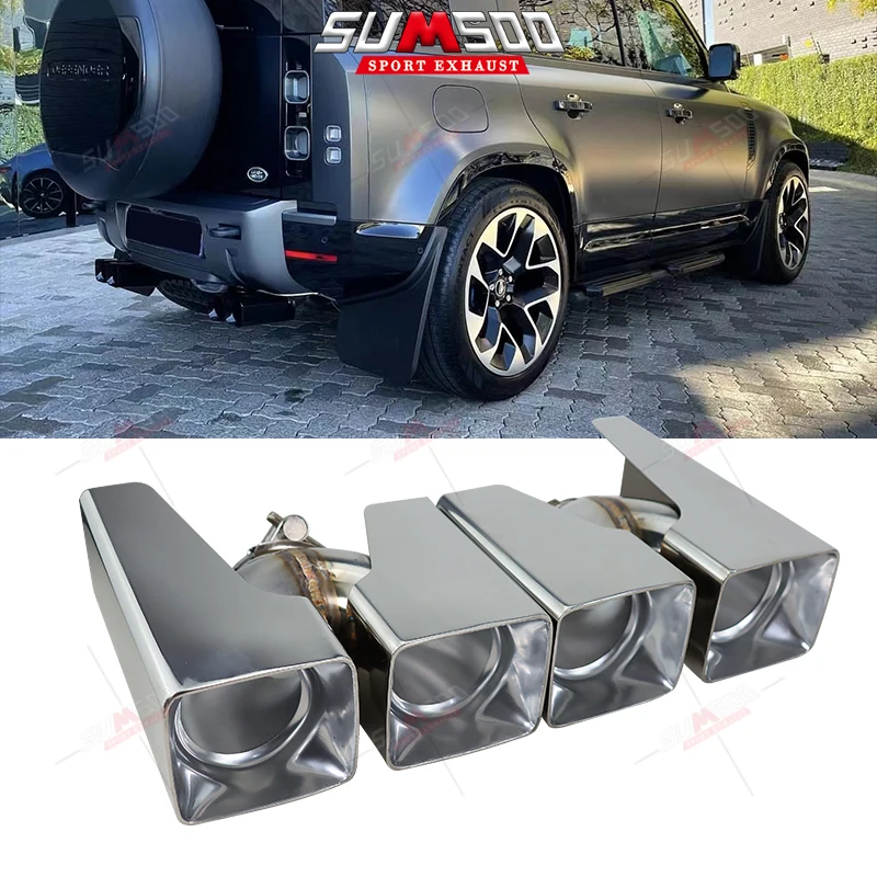 1 Pair Exhaust Tip For Land Rover Defender 90 110 2020 2021 2022 Square ...