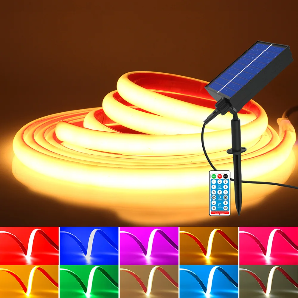 IP68-Waterproof-Solar-COB-LED-Strip-Light-12V-24V-320-LEDs-Flexible ...
