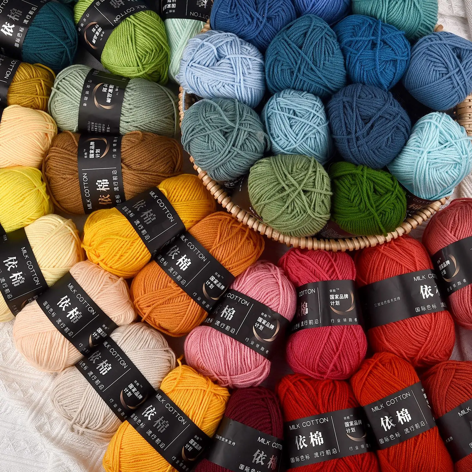 50g-Roll-4ply-Milk-Cotton-Knitting-Wool-Yarn-Soft-Silk-Baby-Yarn-Multi ...