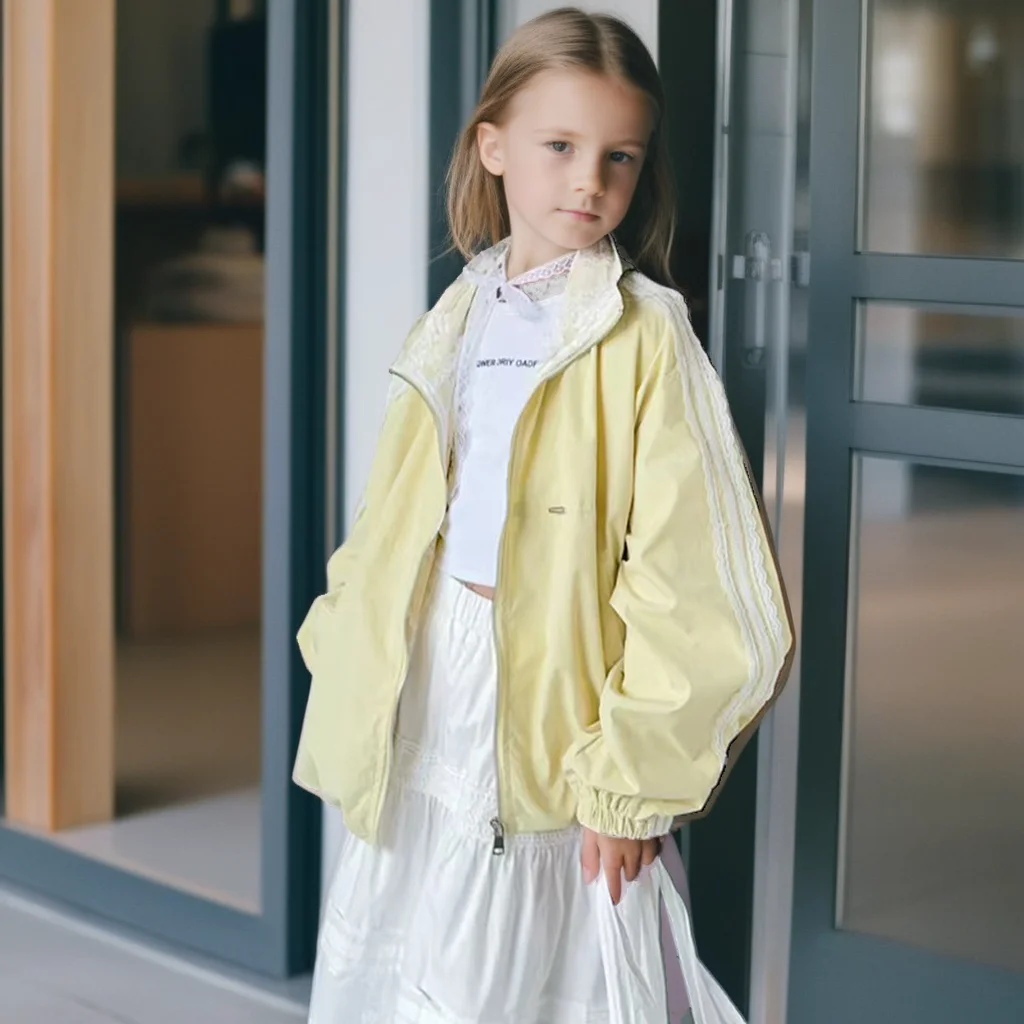 Spring Jacket for Teen Girls Fashion Casual School Kids Baseball Jacket ...