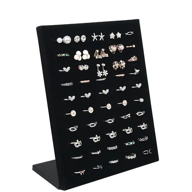Black-Velet-L-Shape-Finger-Rings-Jewelry-Display-Stand-Shelf-Showcase ...