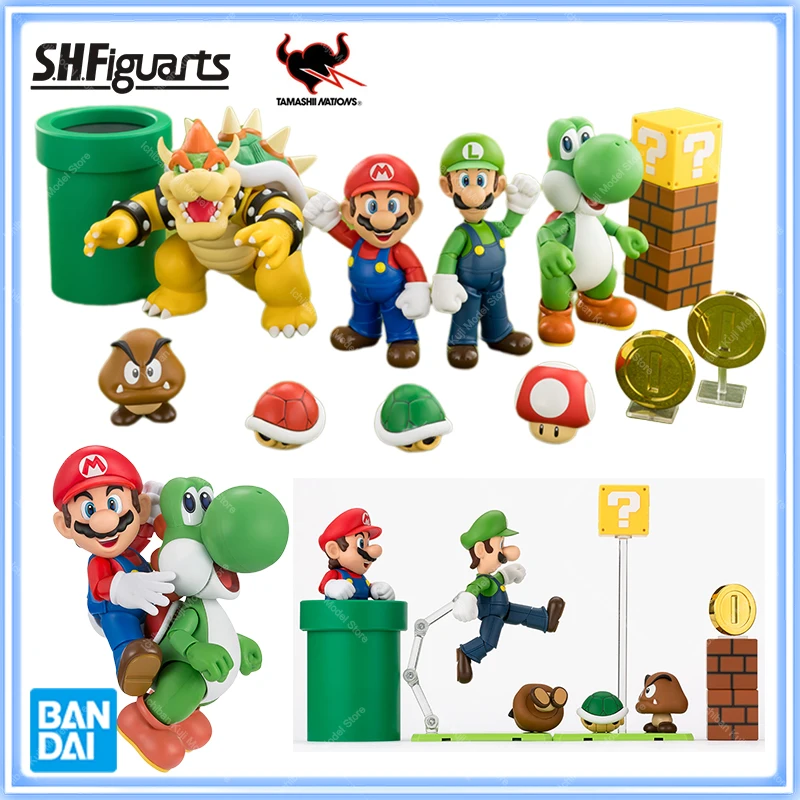Original Super Mario Bandai S.H.Figuarts SHF LUIGI MARIO BOWSER YOSHI ...