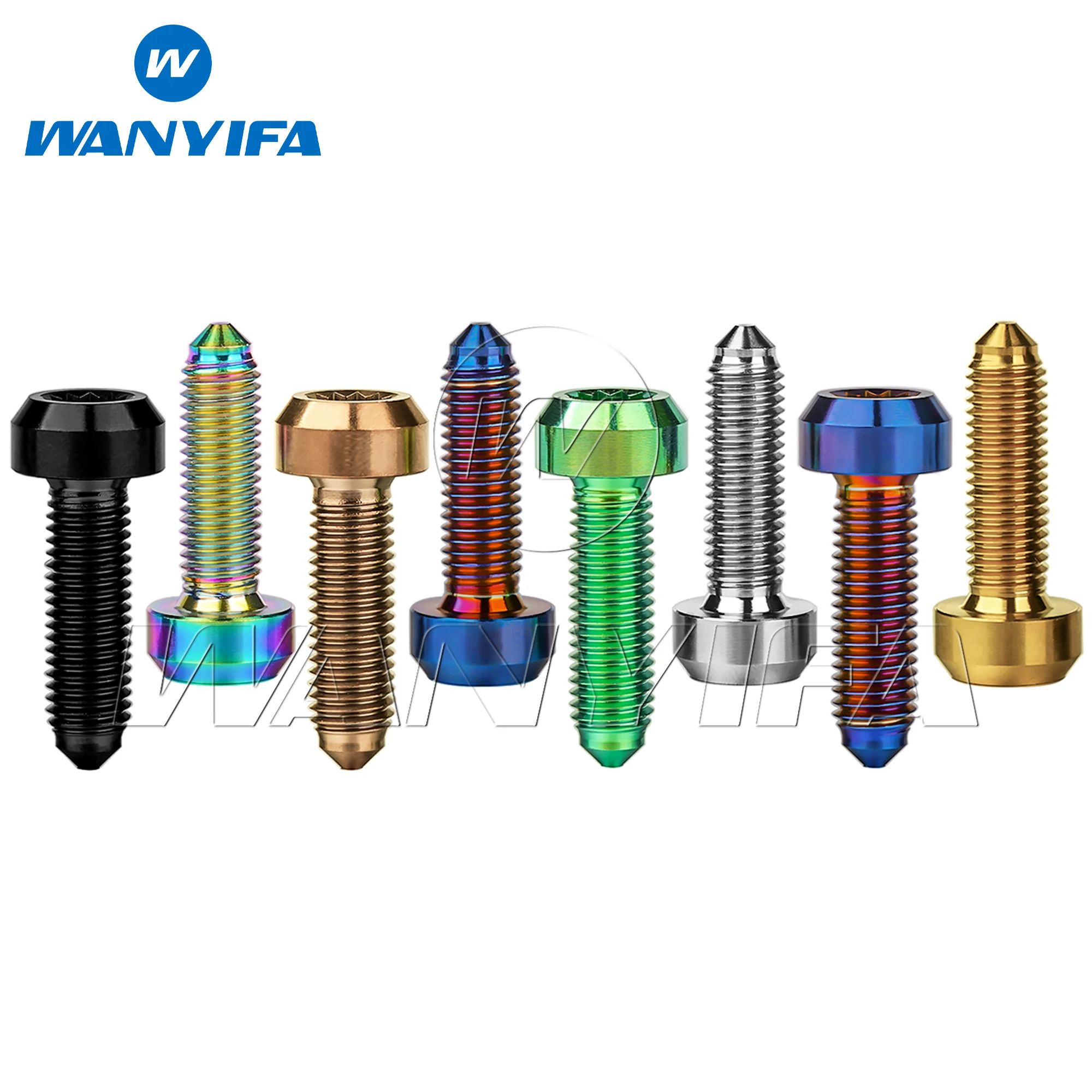 Wanyifa Titanium Bolt M7x24.5mm Chamfered 6.4mm 12-Point Spline Socket ...