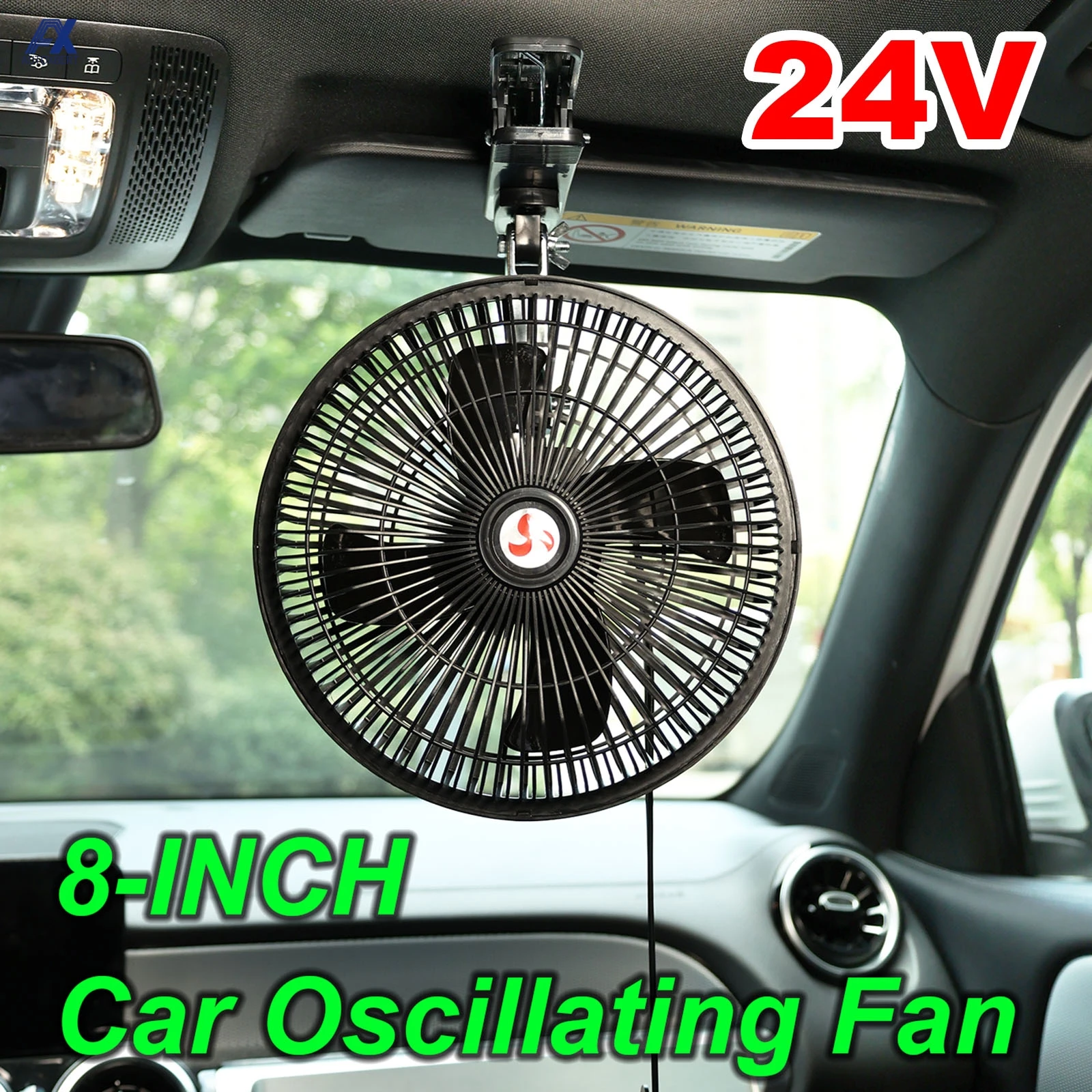 24V 8'' Summer Portable Rotatable Car Truck Cooling Oscillating Fan ...