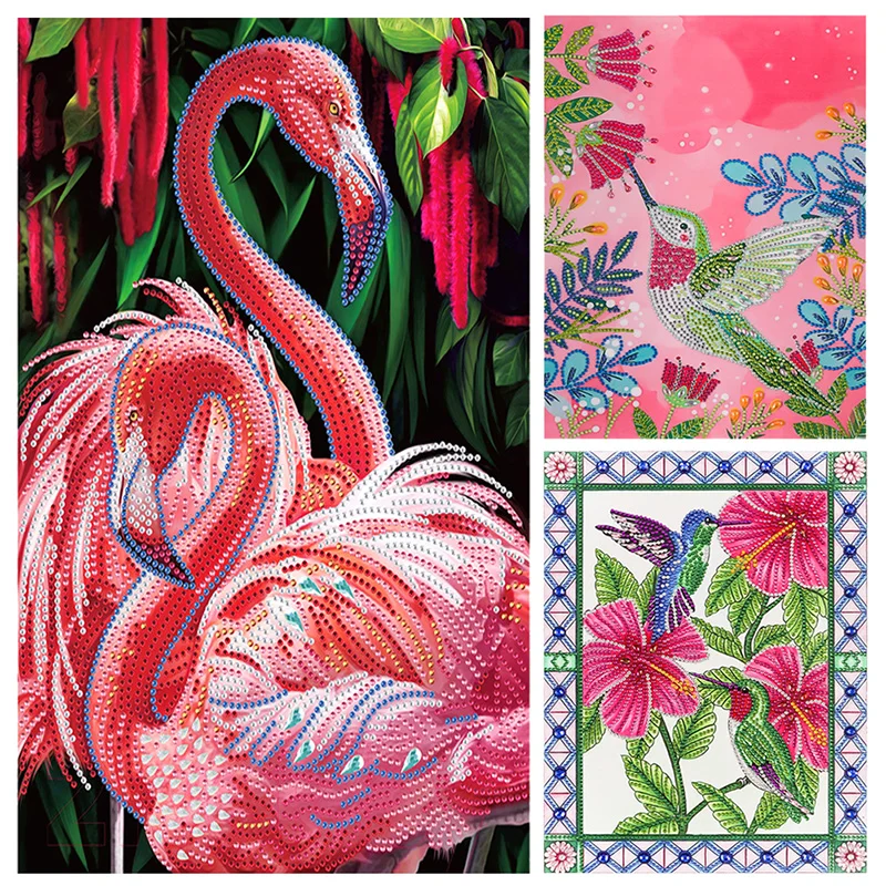 Flamingo 5d Diamond Painting Kit Partial Special Shape Drill Rhinestone ...