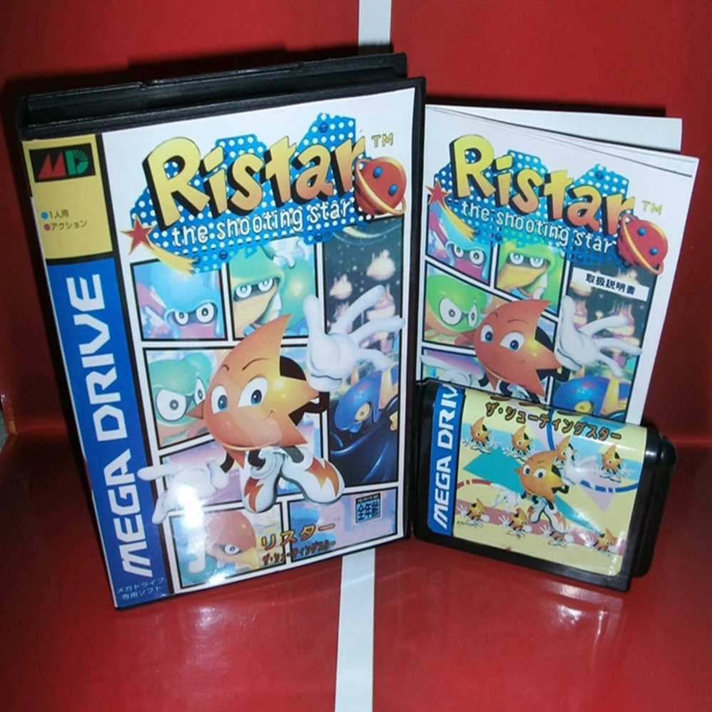 Ristar-with-Box-and-Manual-for-16-Bit-Sega-MD-Game-Cartridge-Megadrive ...