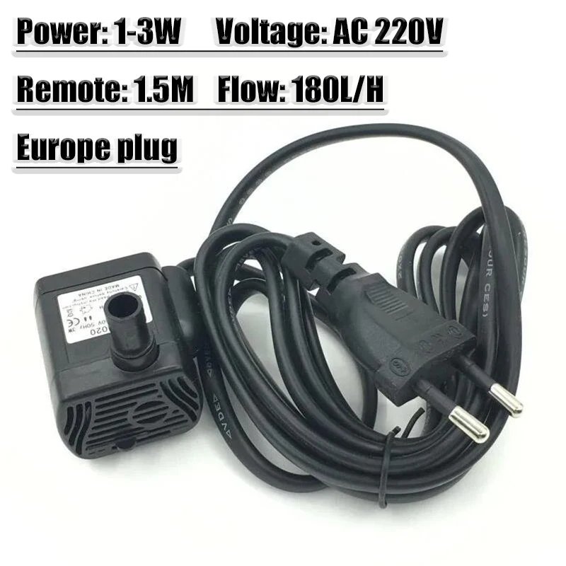 Ultra-silent-180L-H-Miniature-3W-AC-220V-Water-Pump-Waterproof ...