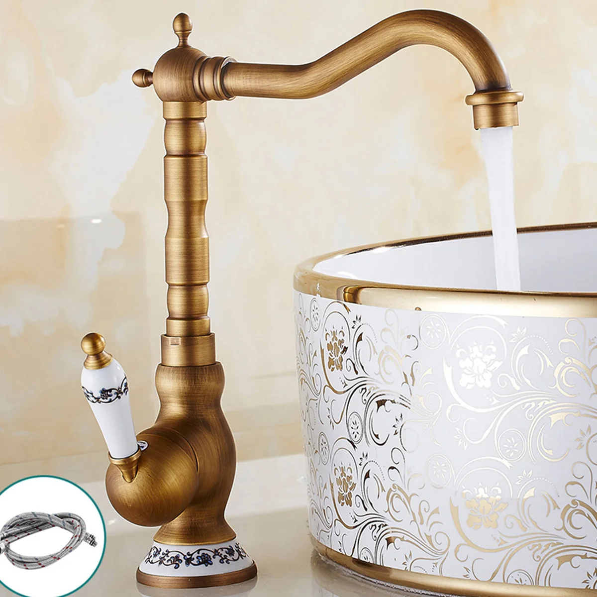 Vintage-Kitchen-Tap-Single-Ceramic-Lever-Kitchen-Sink-Tap-360-Rotatable ...