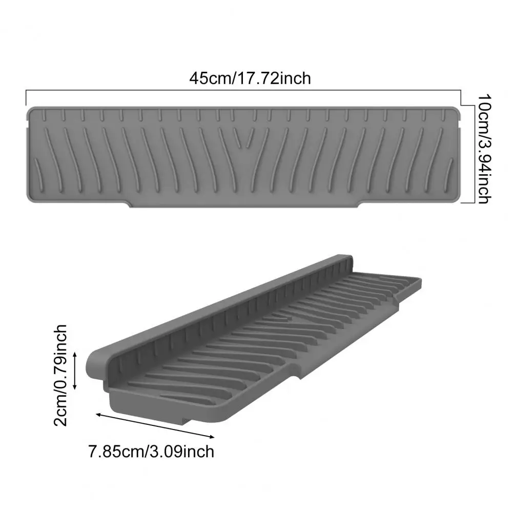 Kitchen Counter Drain Pad Silicone Faucet Sink Splash Guard Drain Mat ...