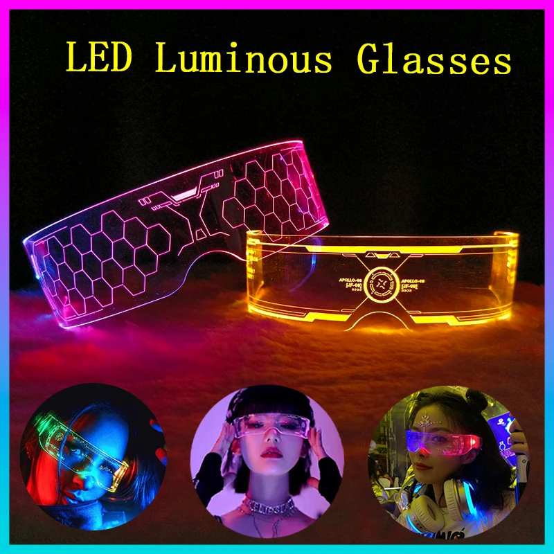 Gafas-luminosas-de-colores-ajustables-con-7-modos-gafas-con-luz-LED ...
