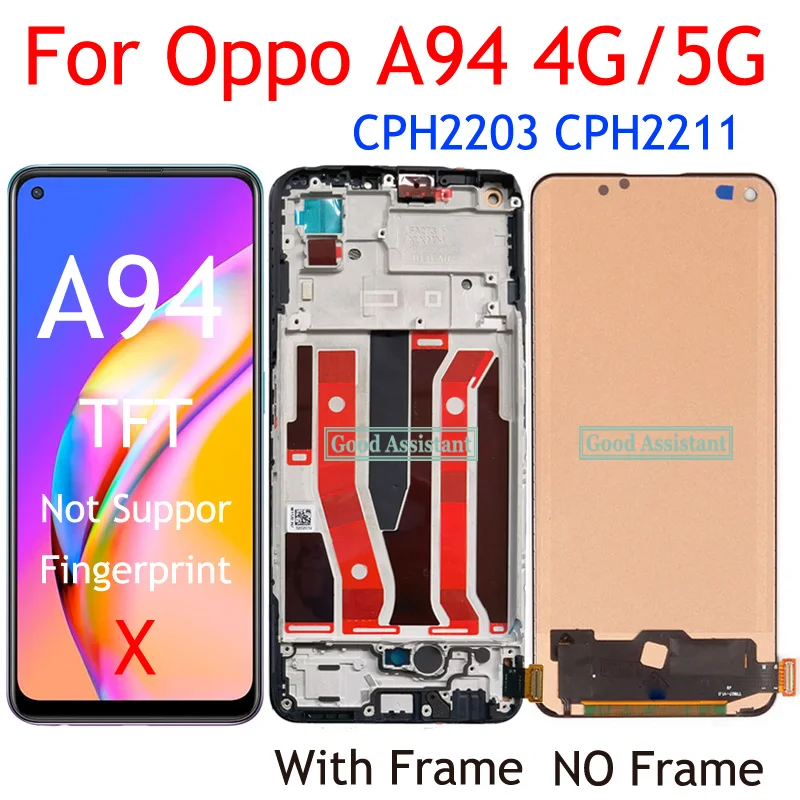 Tft Black 6.4 Inch For Oppo A94 4g Cph2203 / Oppo A94 5g Cph2211 Lcd ...