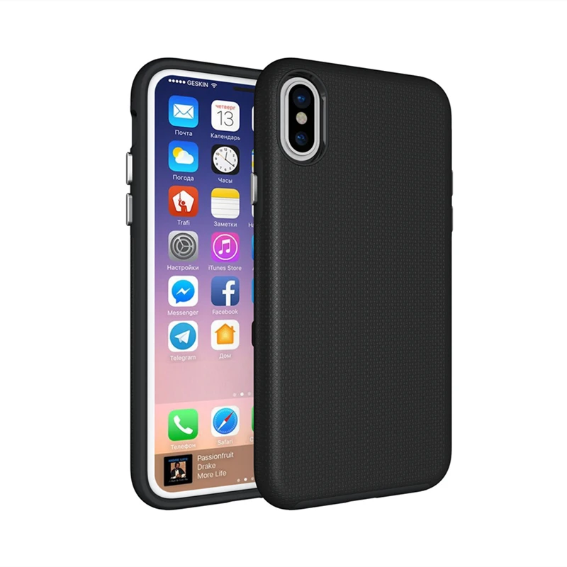 Non Slip Texture Shockproof Rugged Case For iPhone X Heavy Duty ...