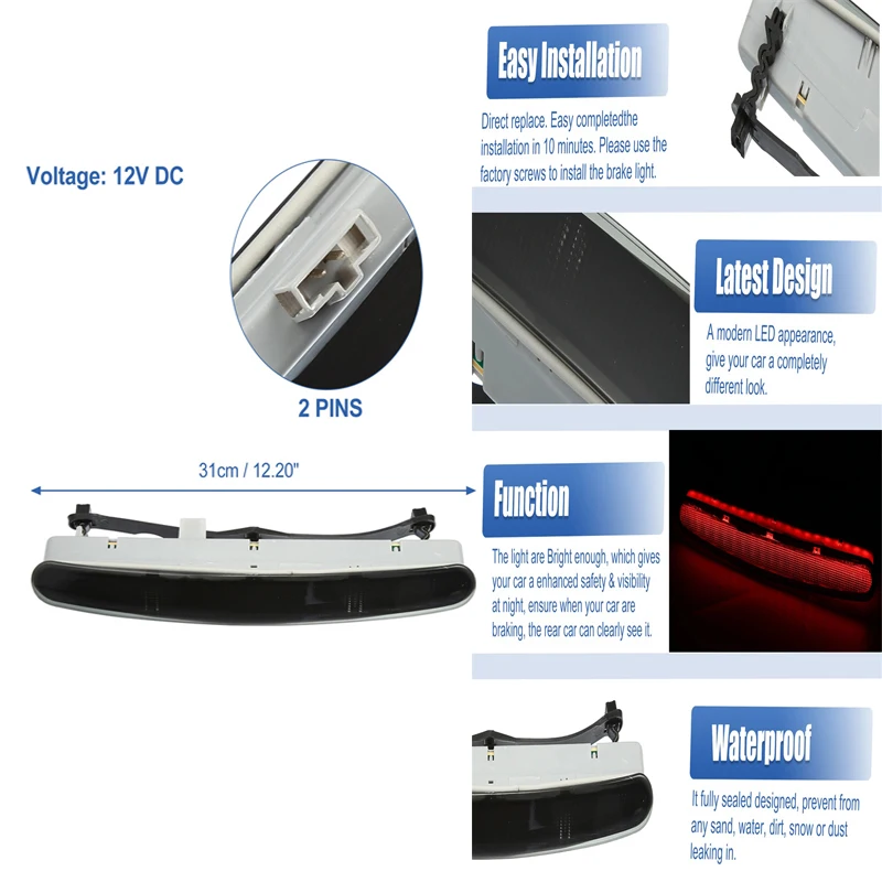 Red 1C0945097E For Volkswagen VW Beetle LED Third Level Brake Stop ...