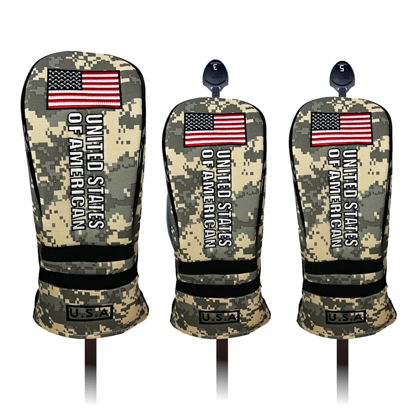 Golf Headcover American Flag Camouflage Golf Club Head Cover For Driver ...