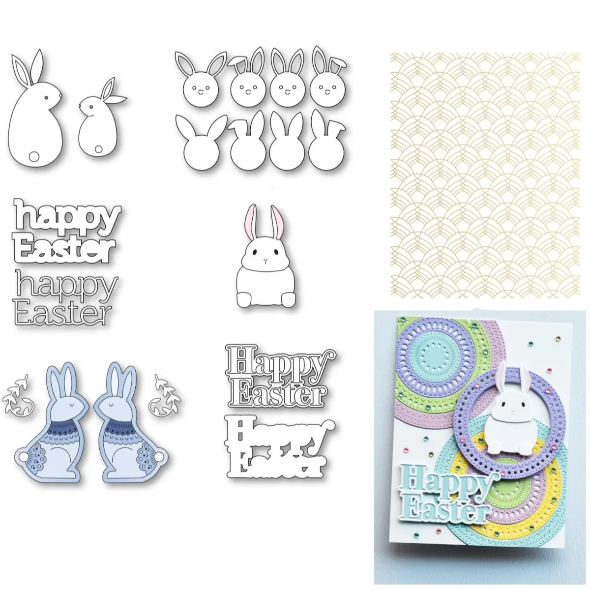 Cuddle-Bunny-Metal-Cutting-Dies-Hot-Foil-DIY-Scrapbooking-Paper-Craft ...