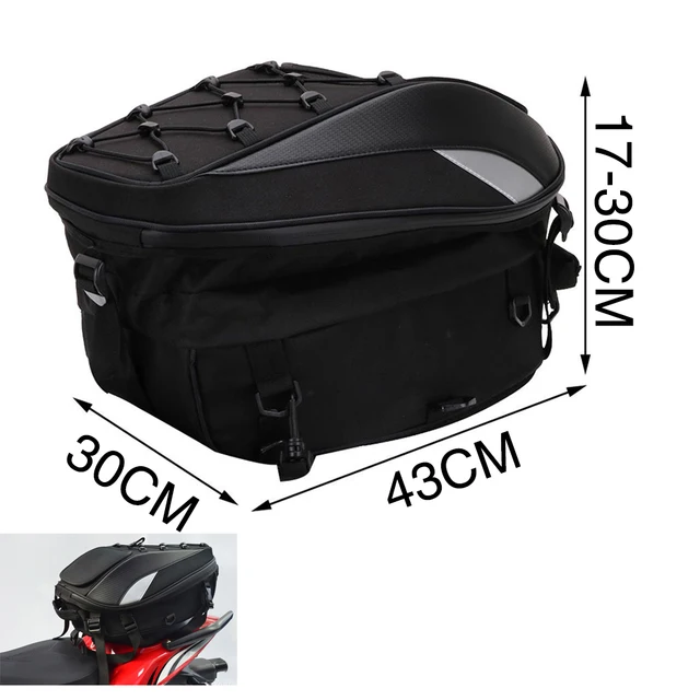 Waterproof Motorcycle Tail Bag Rear Seat Bag High Capacity Rider ...