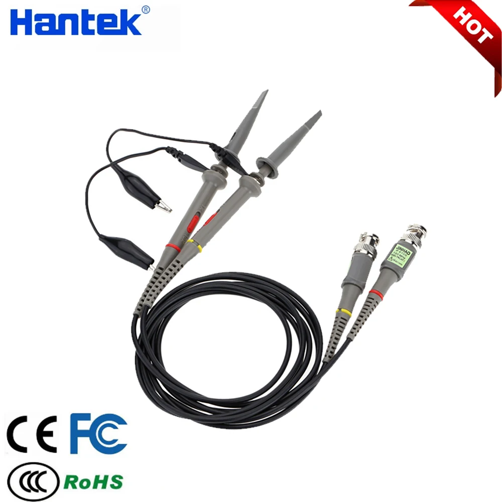 Hantek DC-100MHz escopo clipe sonda 2 pçs p6100 osciloscópio adequado ...