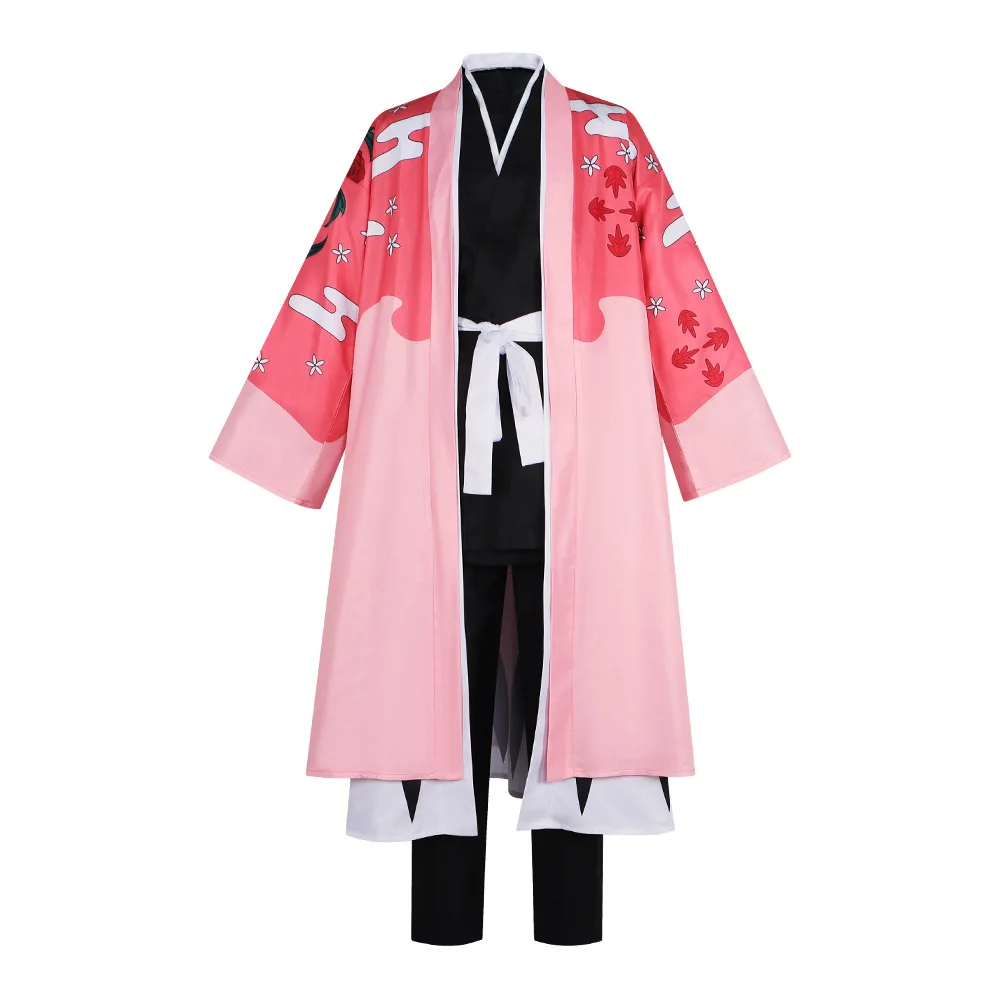 Anime Bleach Captain Kyoraku Shunsui Cosplay Costume Pink Kimono Cloak ...