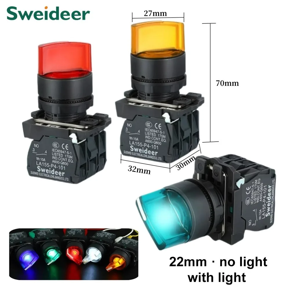 XB4-Self-Locking-Rotary-Switch-com-LED-Luz-Vermelha-e-Verde-12V-24V ...