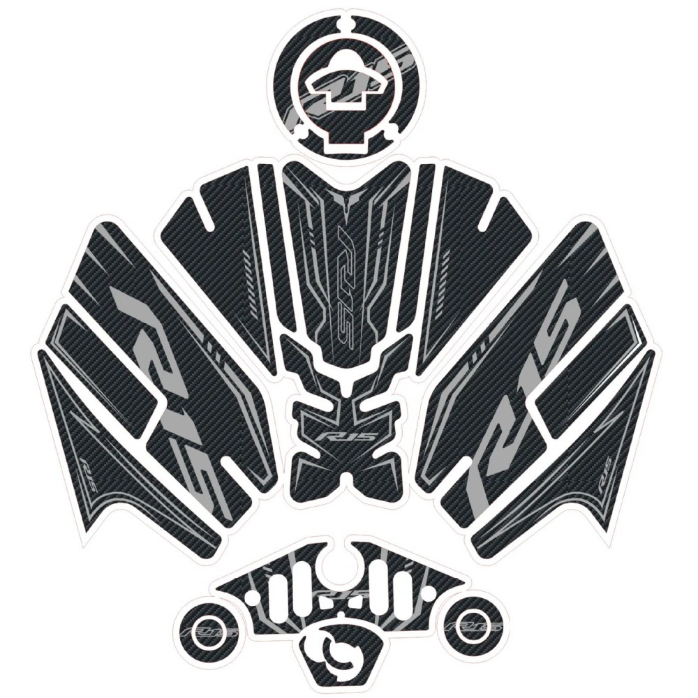 Suitable for Yamaha YZF-R15 V4 Fuel Tank Cover Sticker Kit Carbon Fiber ...