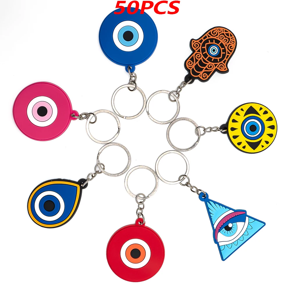 50PCS Key chain Evil Eyes All-Seeing Eye Key Accessories Keyring for ...
