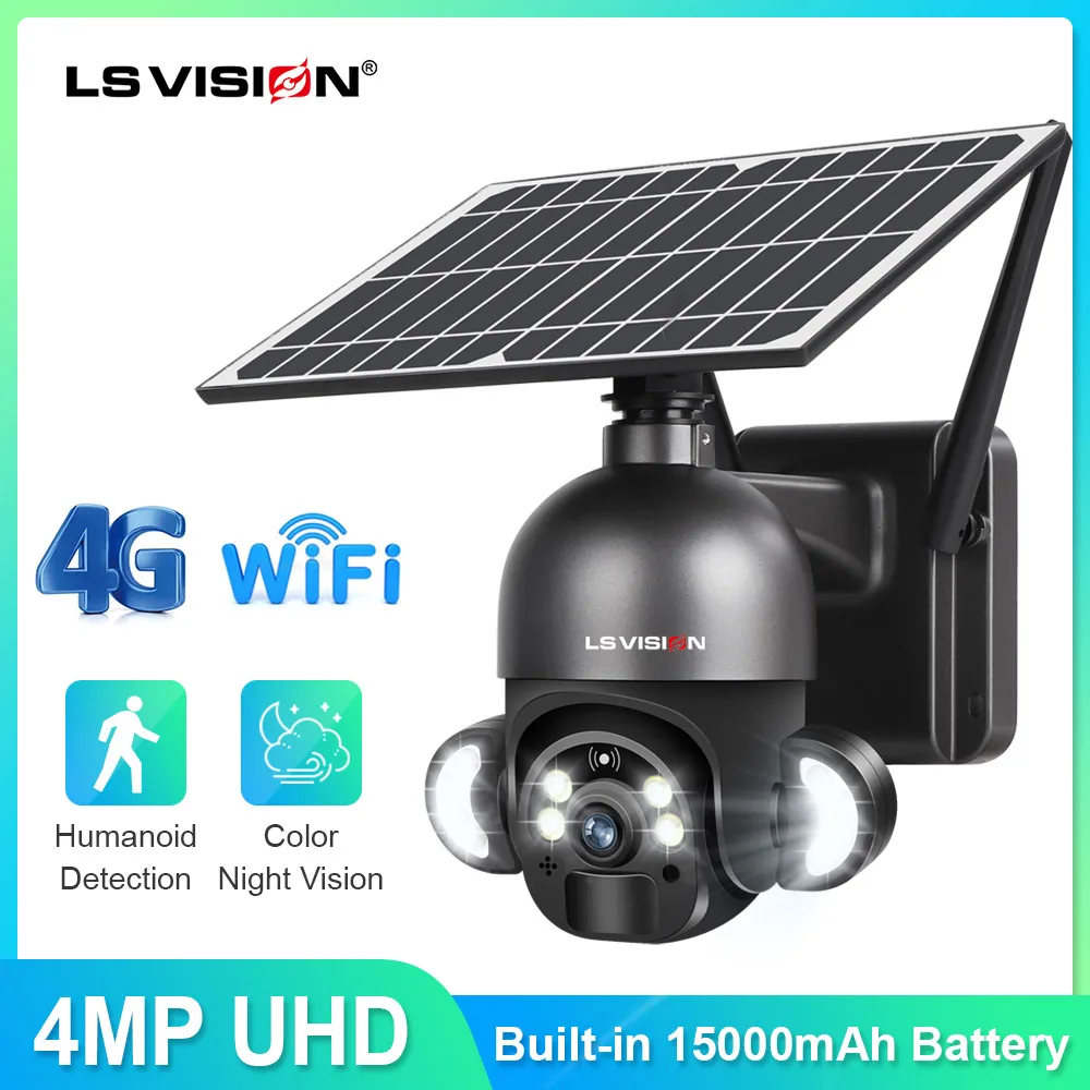 LS VISION Security Camera Wireless Solar Outdoor WIFI /4G Surveillance ...