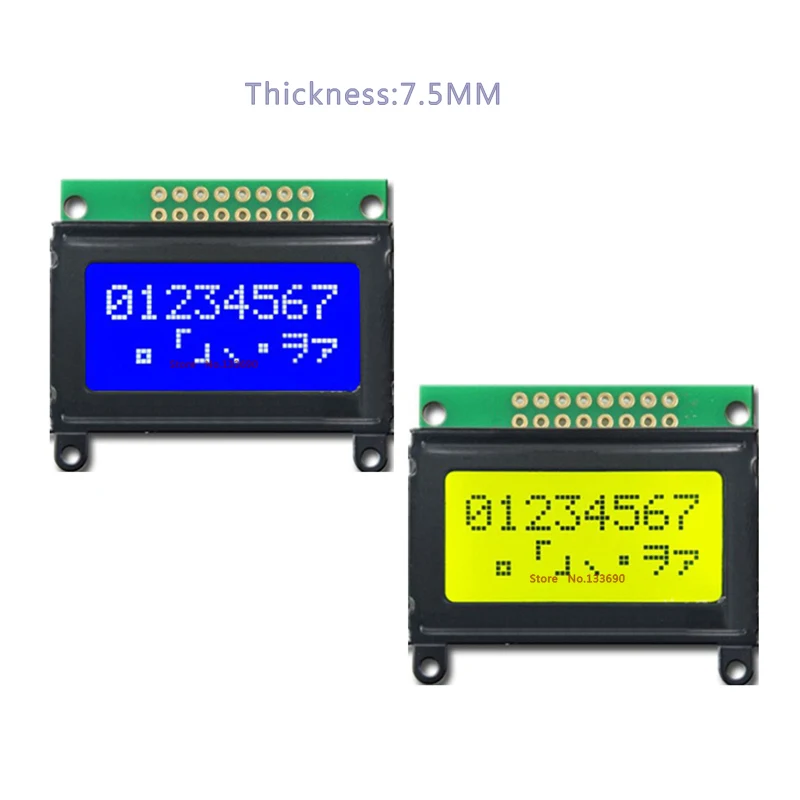 5V 8X2 STN Blue White LED Backlight Character 0802 Ultra Thin Module SPLC780 Chip MINI LCD 8*2 ...