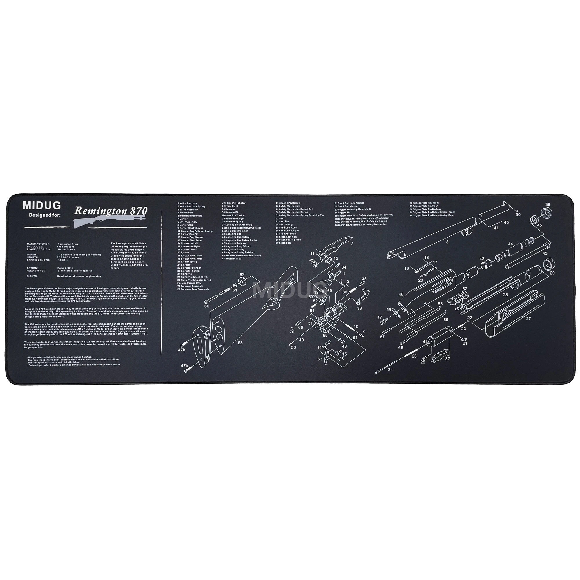 MIDUG-Remington-870-Gun-Cleaning-Mat-Anti-Slip-Oil-Resistant-Gun ...