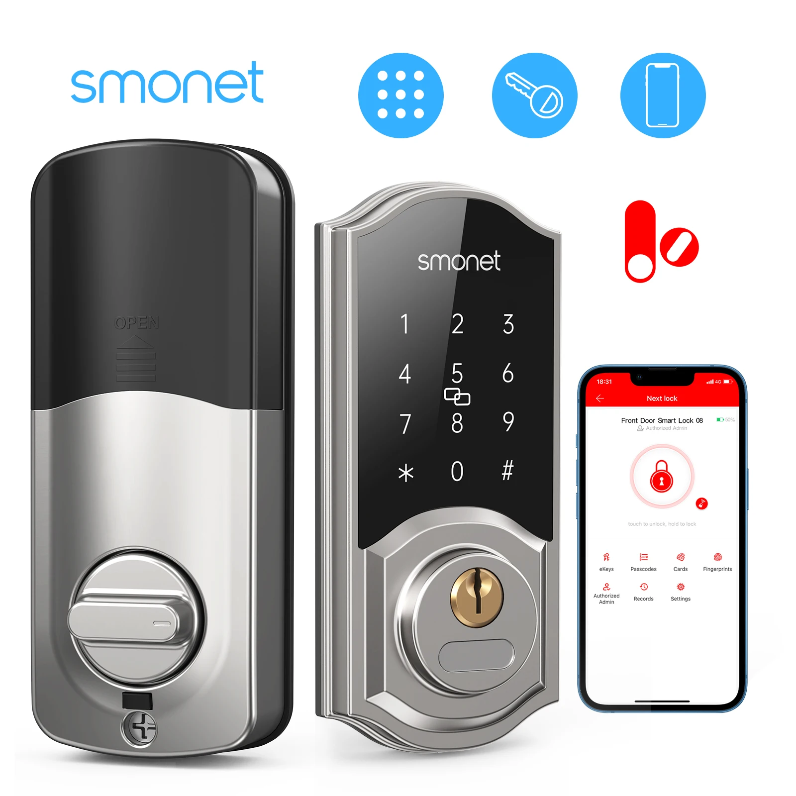Smonet-Prime-Door-Lock-Days-Off-With-APP-Control-Password-Key-Bluetooth ...