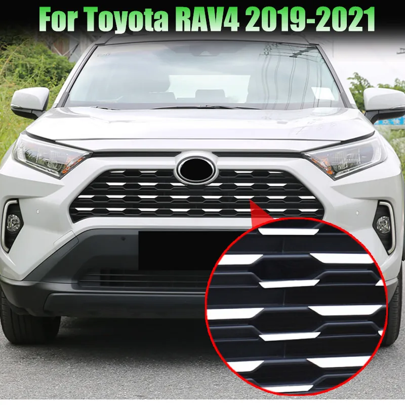 1-Set-Front-Grille-Trim-Garnish-Cover-Stickers-For-Toyota-RAV4-RAV-4 ...