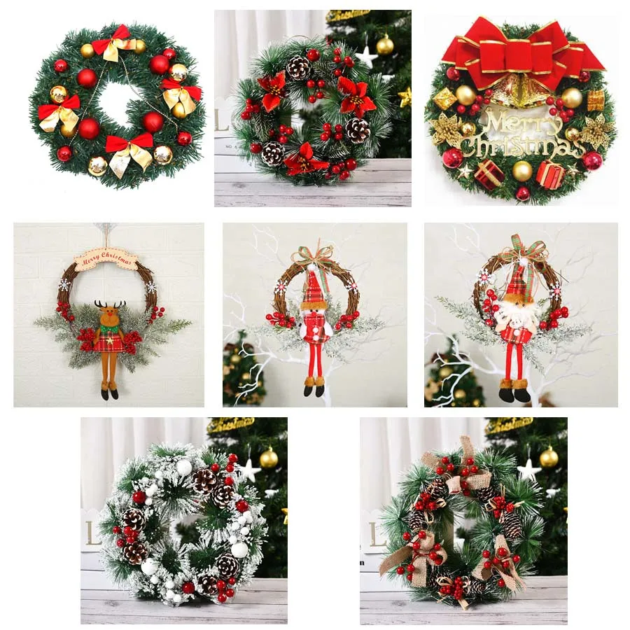Christmas-Wreath-Garland-Door-Gold-Window-Wall-Door-Decoration-Ornament ...
