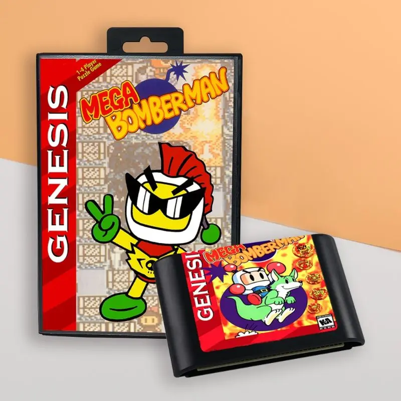 Para-Mega-Bomberman-US-Cover-16bit-retro-game-cartridge-para-Sega ...