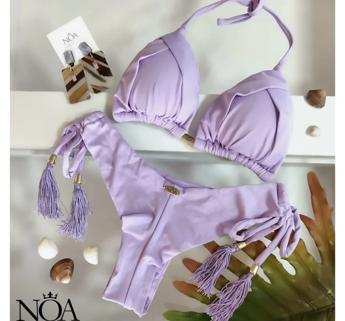 Traje-de-ba-o-triangular-Sexy-para-mujer-Bikinis-brasile-os-con-cuello ...