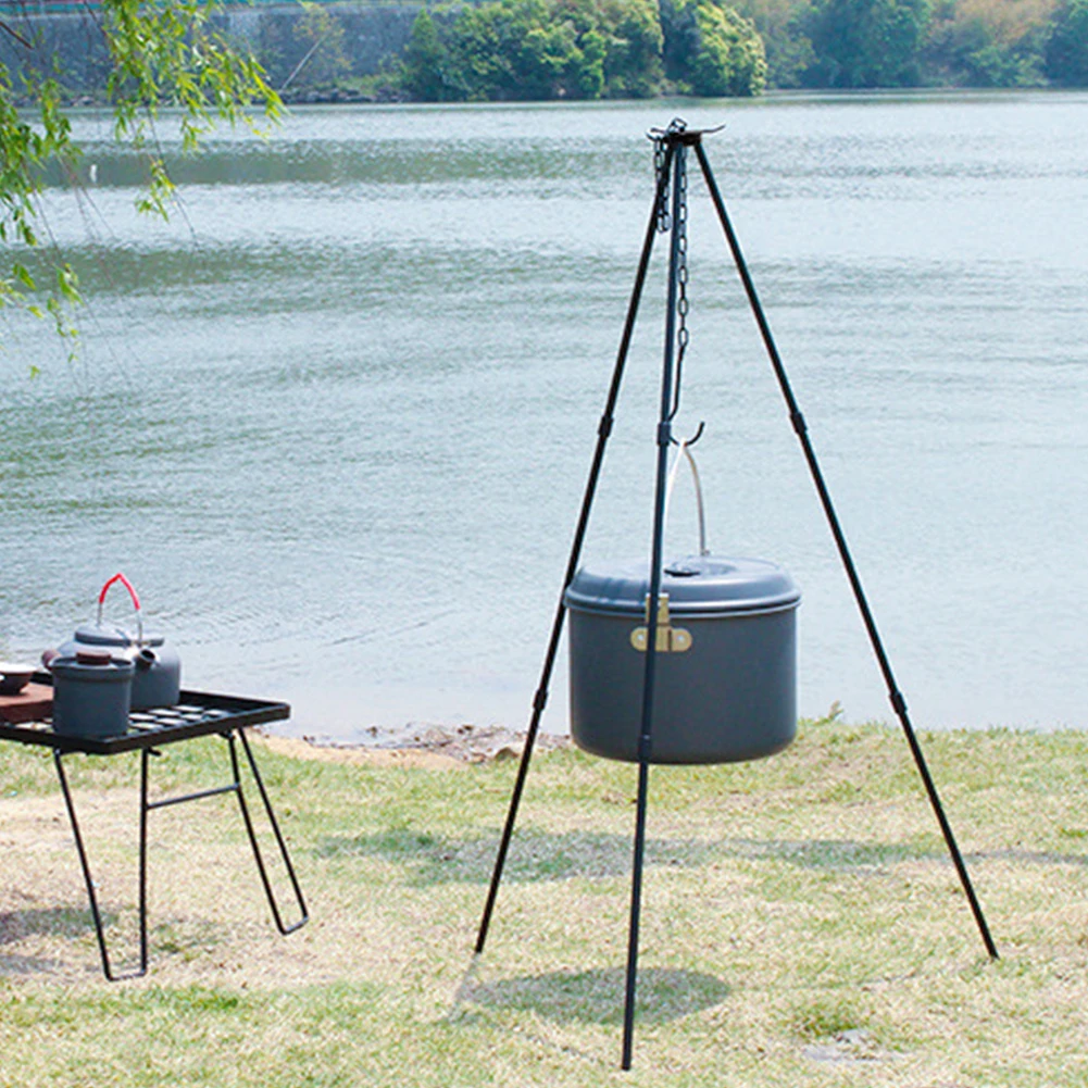 Campfire-Camping-Tripod-Portable-Outdoor-Aluminum-Alloy-Cooking-Pot ...