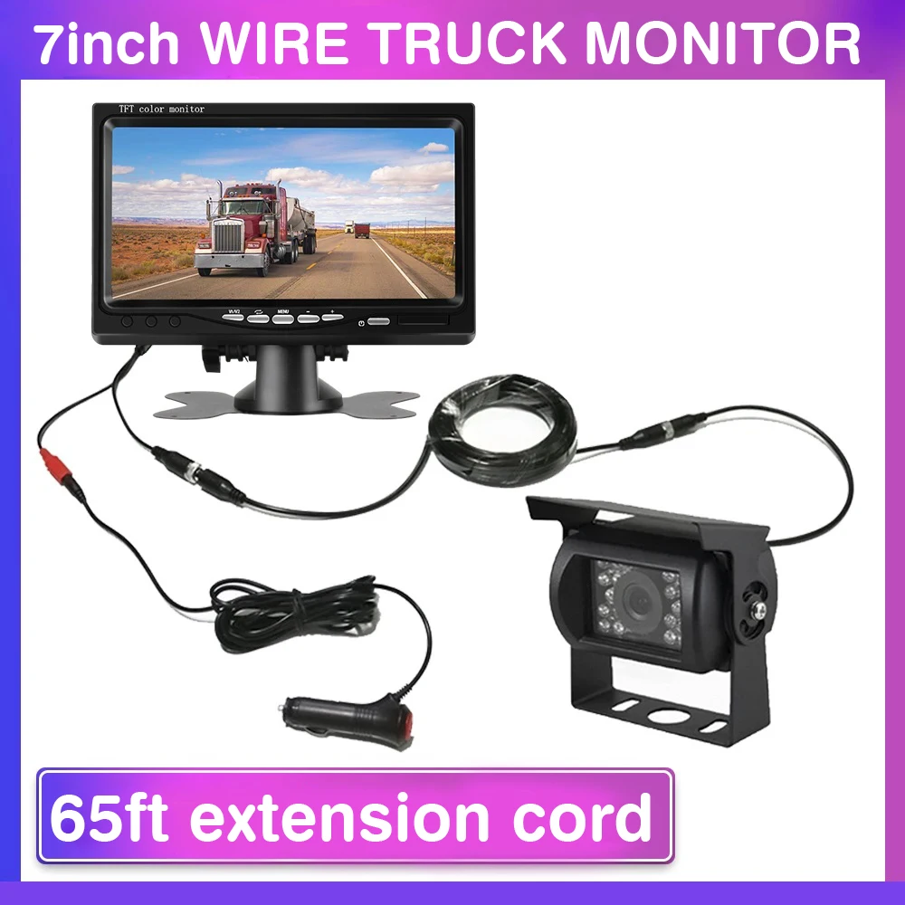 Car-Backup-Camera-4-Pin-Plug-Color-TFT-Rear-View-Monitor-for-Bus-Truck ...