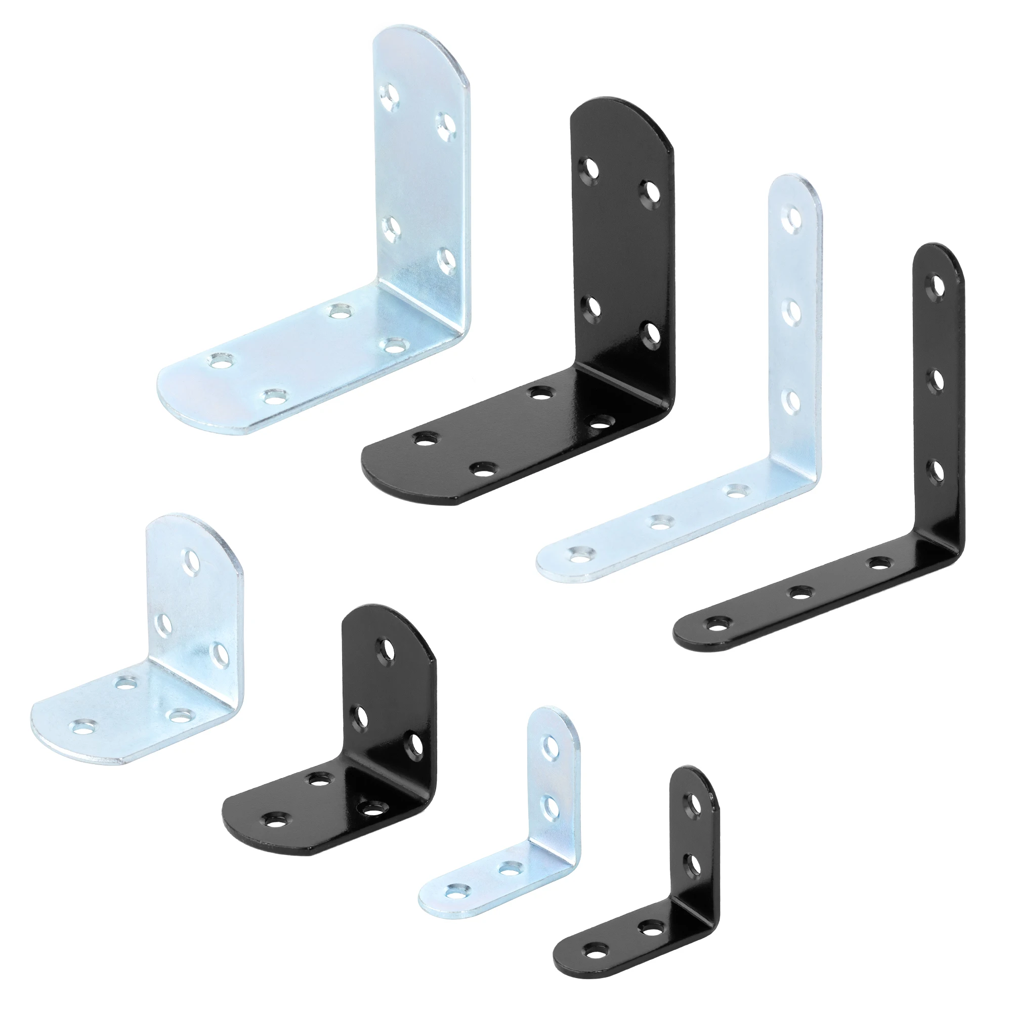 Heavy Duty Iron Black Corner Bracket 90 Degree Angle Reinforcement ...