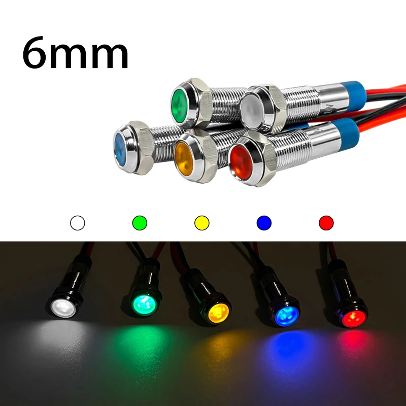 5PCS-6MM-Warning-LED-Metal-Indicator-Light-Pilot-Waterproof-IP67-Signal ...